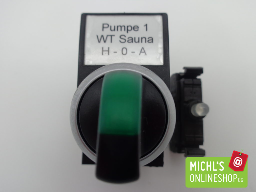 Klöckner Moeller Leuchtwahlschalter Grün Rastend, Kontaktelement 2x M22 ...